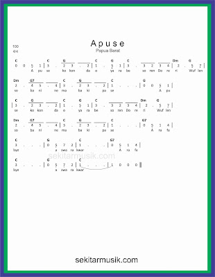 Not Angka Lagu Apuse - SEKITAR MUSIK