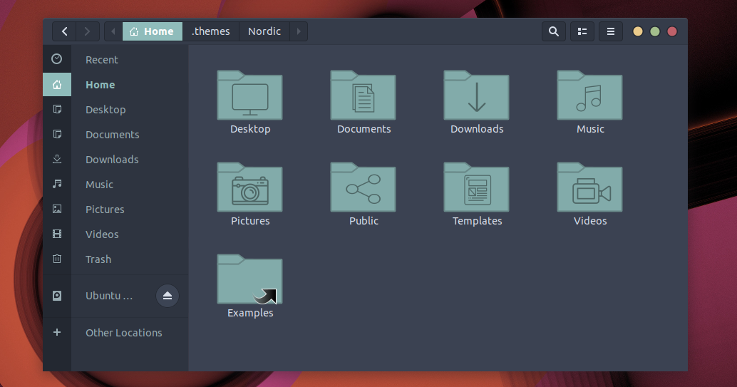 Nordic Theme on Ubuntu Desktop GNOME 3