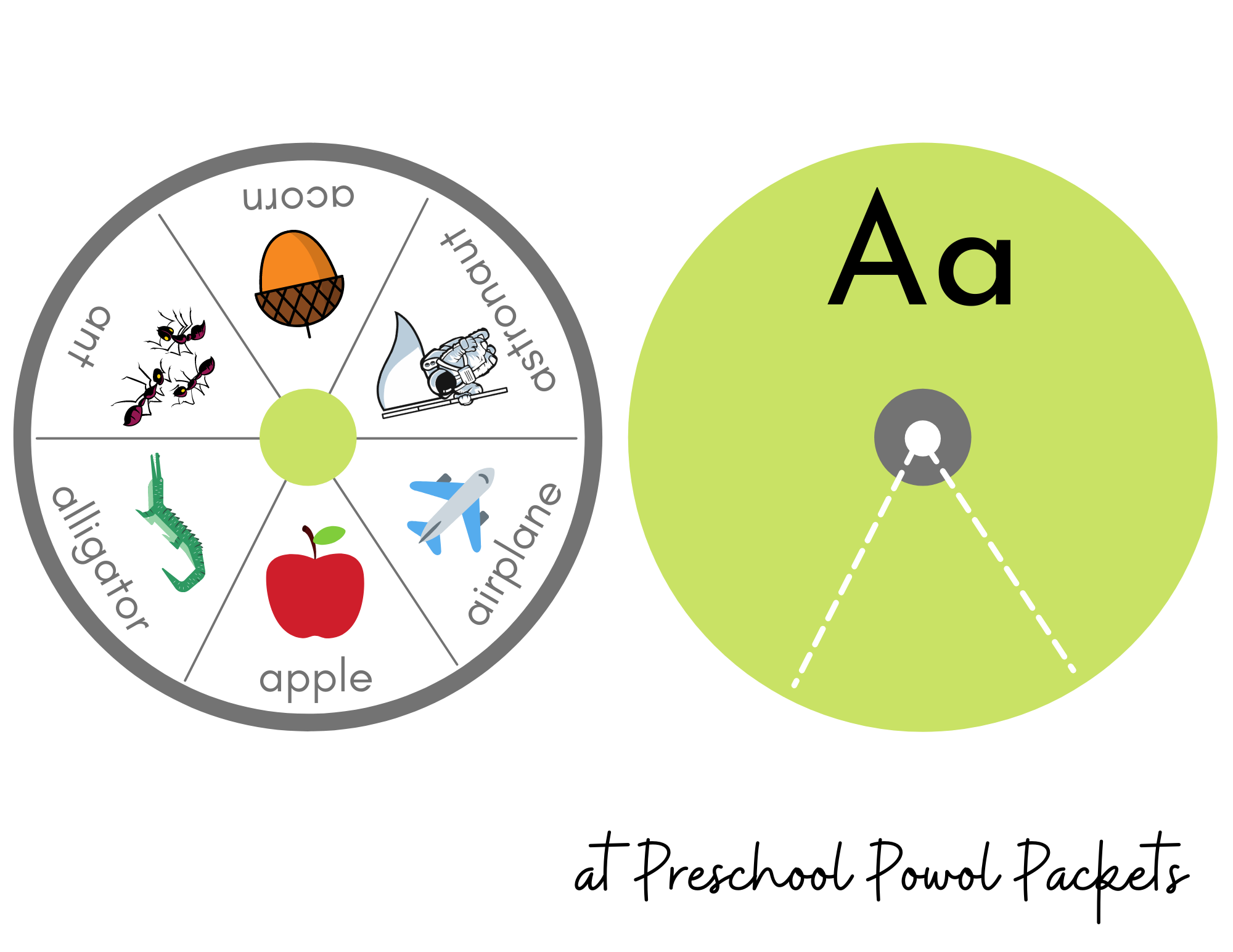 Alphabet Spinner Preschool Letter Activity | Preschool Powol Packets