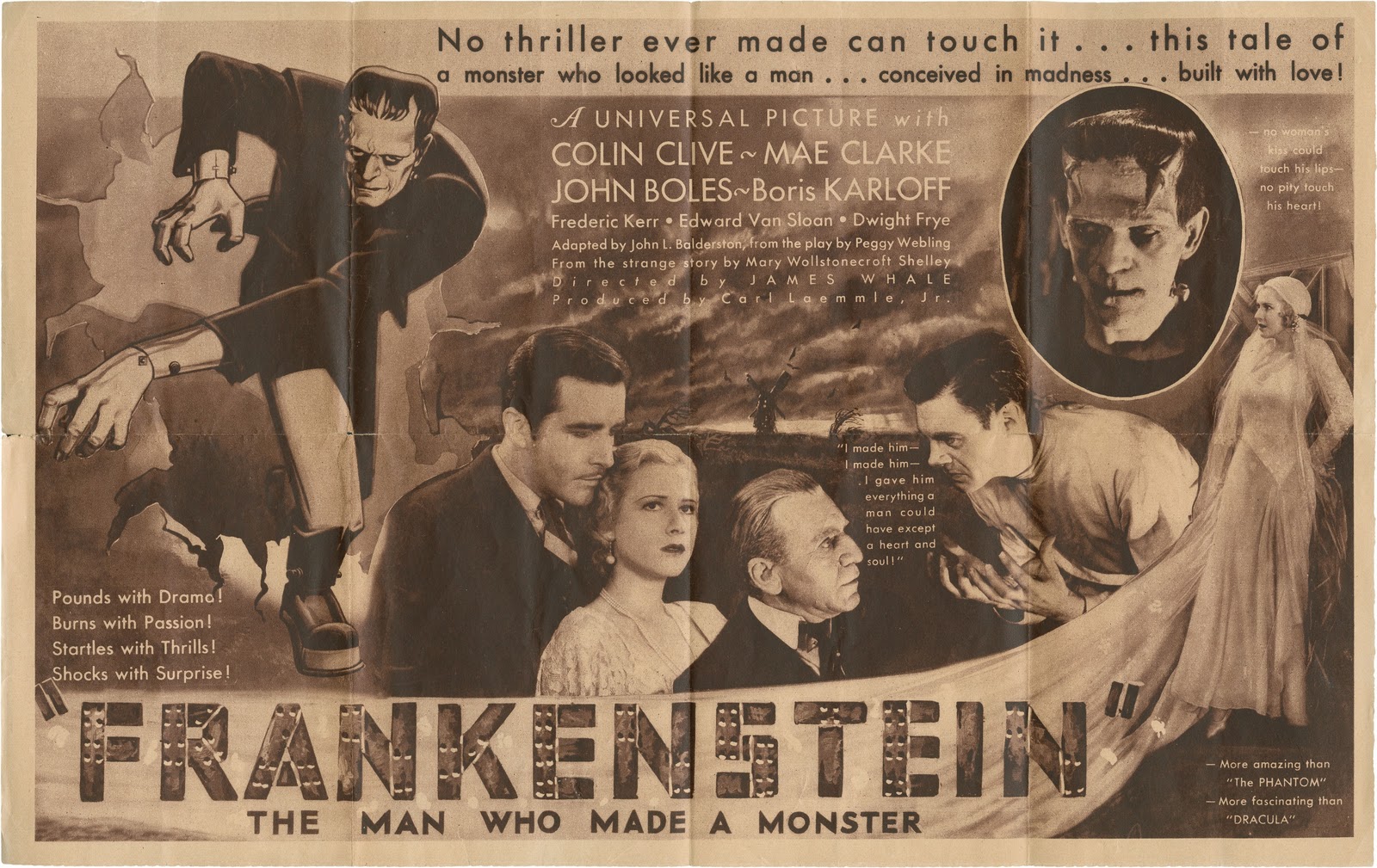Dr. Gangrene's Mad Blog: Frankenstein 1931 Film Herald