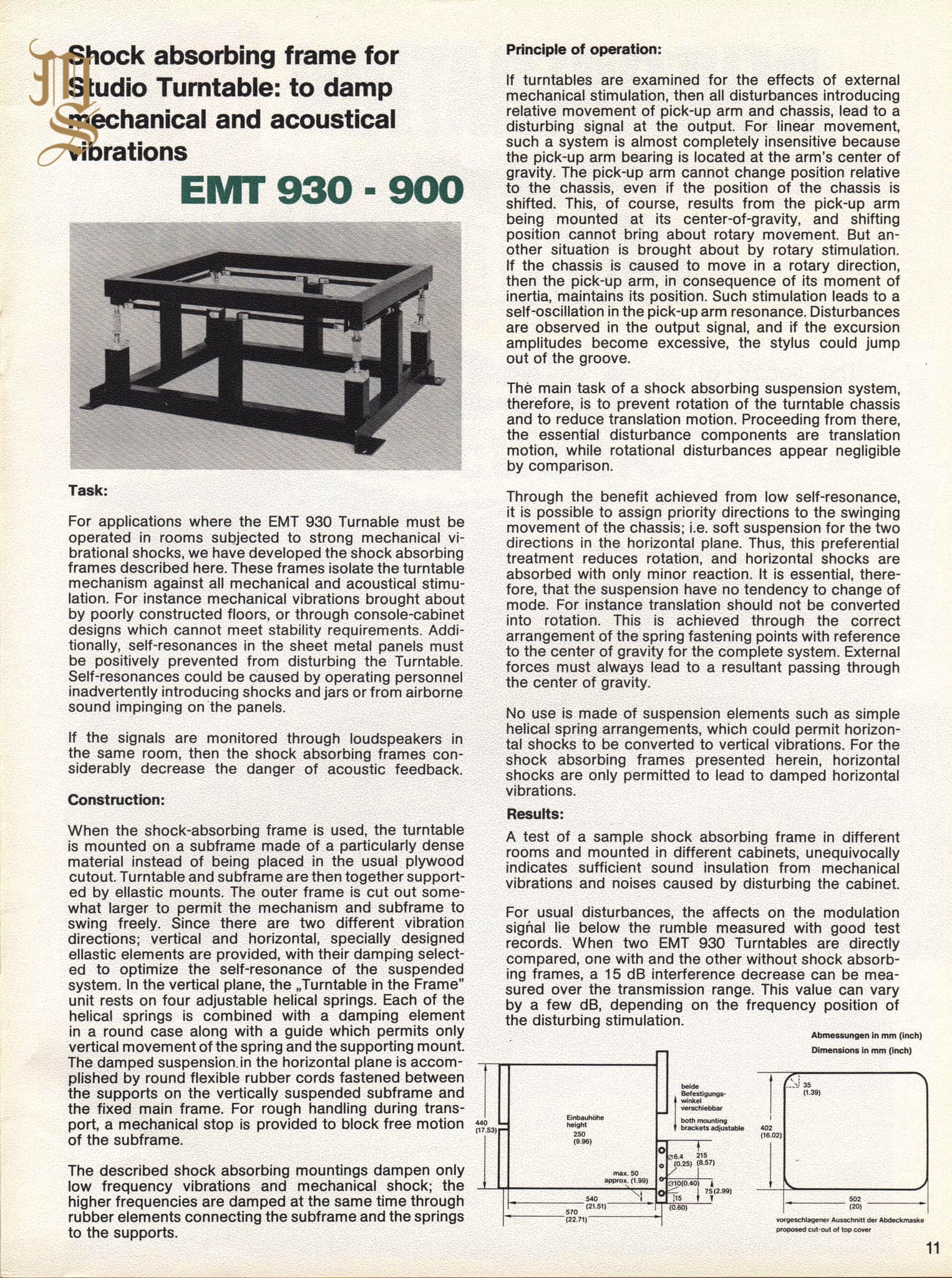 EMT 930 TRANSPORT SHOCK ABSORBING FRAME – M & S | Ultimate High-Fidelity