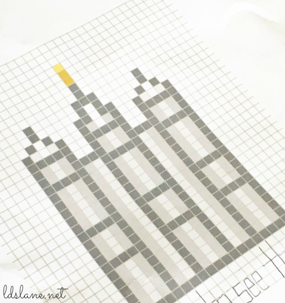 Free Cross Stitch Pattern: I Love to See the Temple
