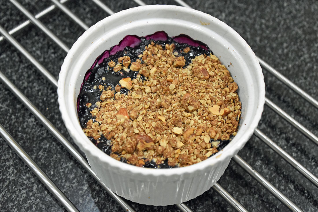 .: On the MENU this week. Blueberry Crumble