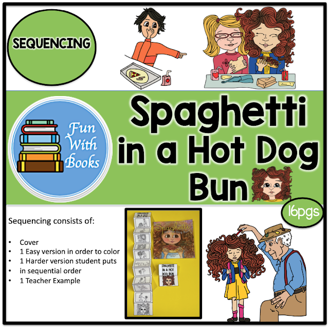 SPAGHETTI IN A HOT DOG BUN SEQUENCING BOOK CRAFT ~ Book Units by Lynn