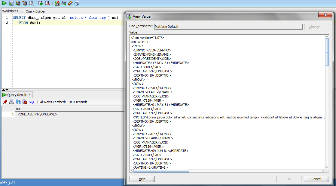 Generating Xml Data From Relational Data Using Oracle Sqlxml