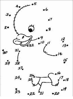 Dibujar patito uniendo puntos para colorear y pintar ~ 4 Dibujo