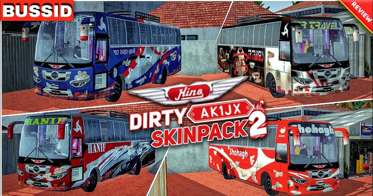 Bussid || Hino Ak 1j X mod BD Dirty Skin pack 2 + Link. - FR Gaming BD