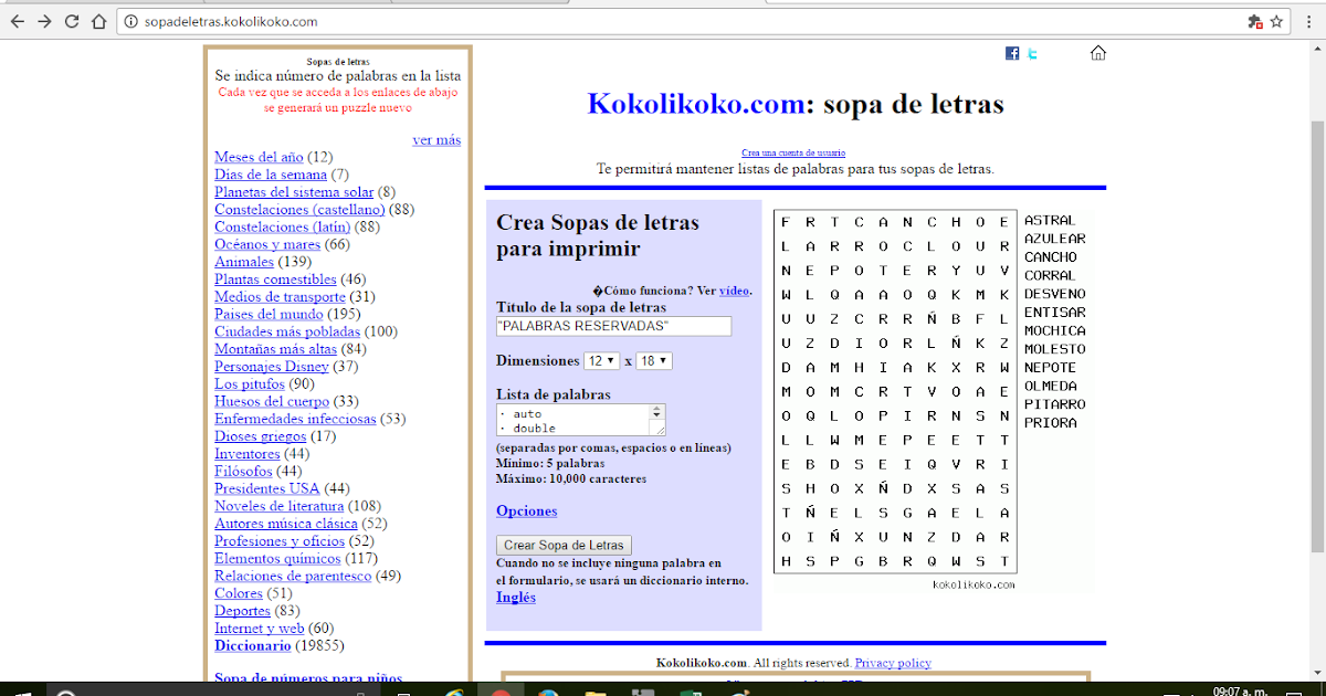 Desarrolla software utilizando programación estructurada: SOPA DE LETRAS