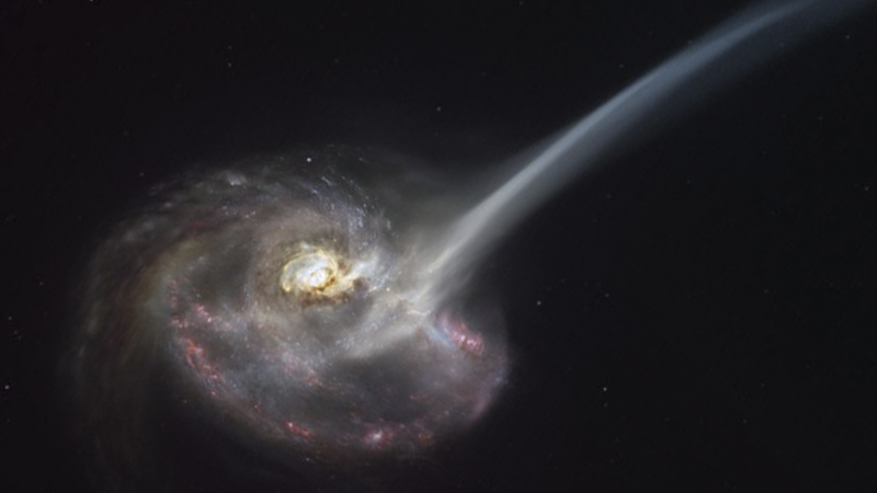 Captado el proceso de muerte de una distante galaxia en colisión ...