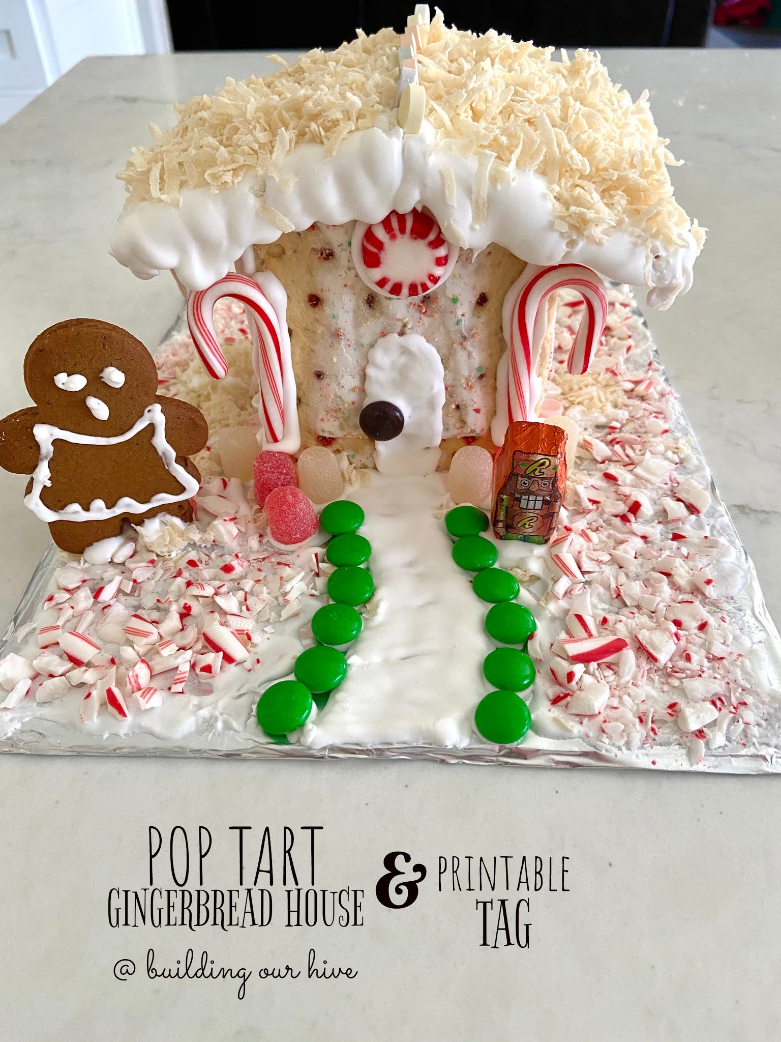 Pop Tart Gingerbread House with Printable Supply Bag Tag