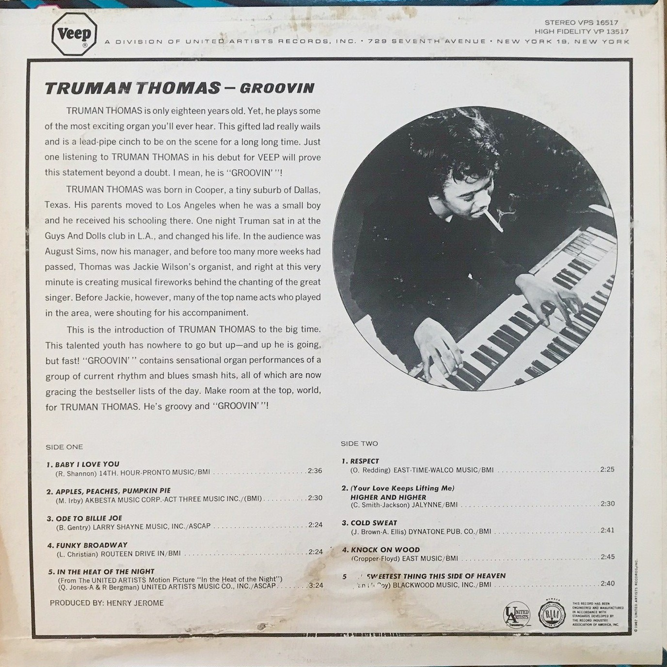 Rien que des vinyls: Truman THOMAS - 1967 - US-VEEP 16517 - Groovin ...