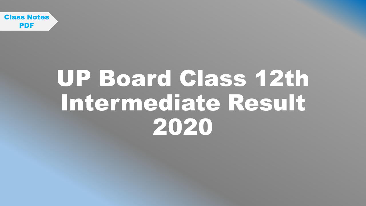 UP Board Class 12th Intermediate Result 2020