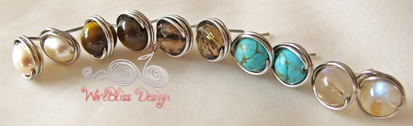 WireBliss's Wire Jewelry: Wire Wrap Stud Earrings
