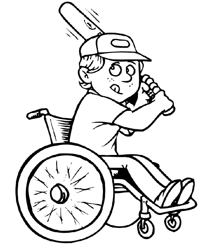 People Coloring For Kids: People With Disabilities Coloring Pages