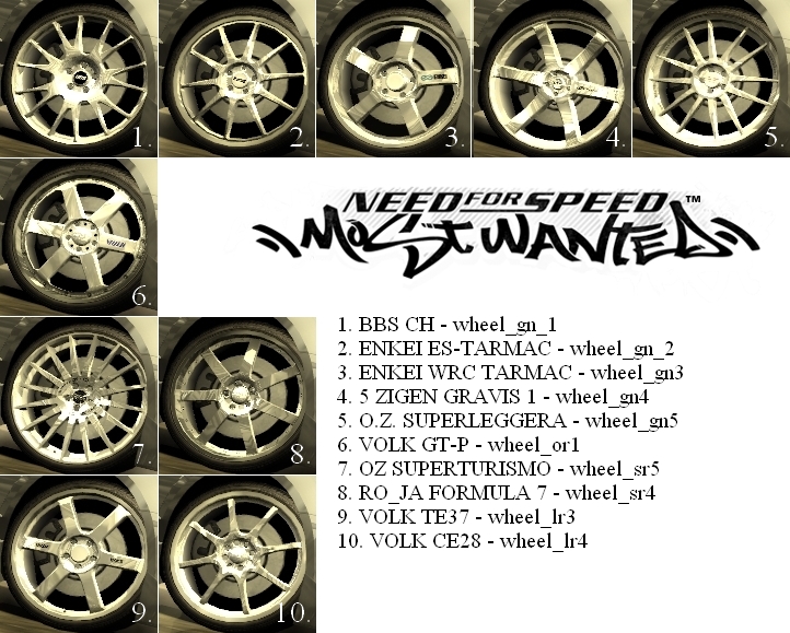 Llantas de Need For Speed Most Wanted | Klumb3r