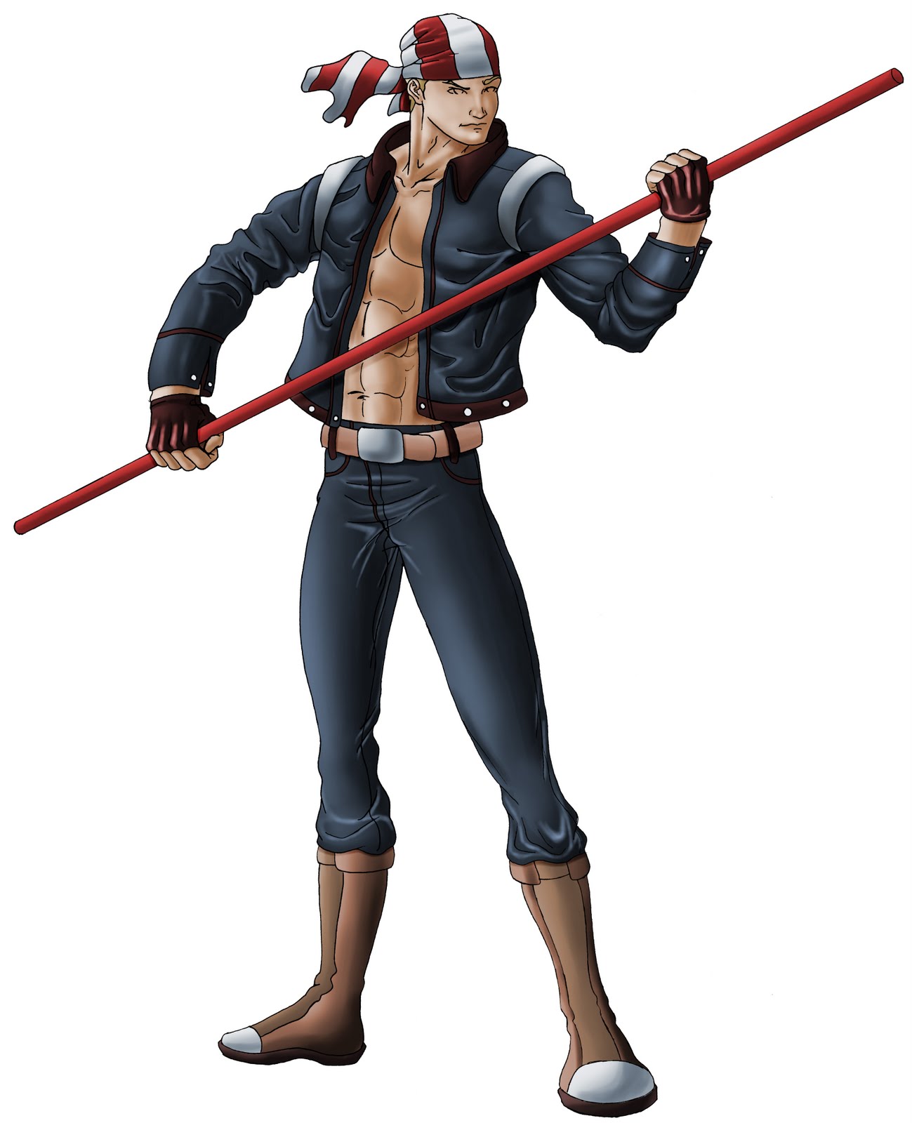 Pixels e Poligonos: Processo de pintura digital - Billy Kane KOF