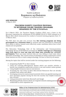 DepEd emphasized that joining the VIRTUAL INSET 2021 for teachers is on ...