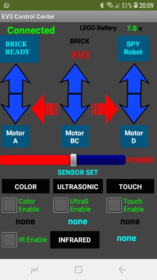 Using App to control the lego mindstorms EV3 by bluetooth