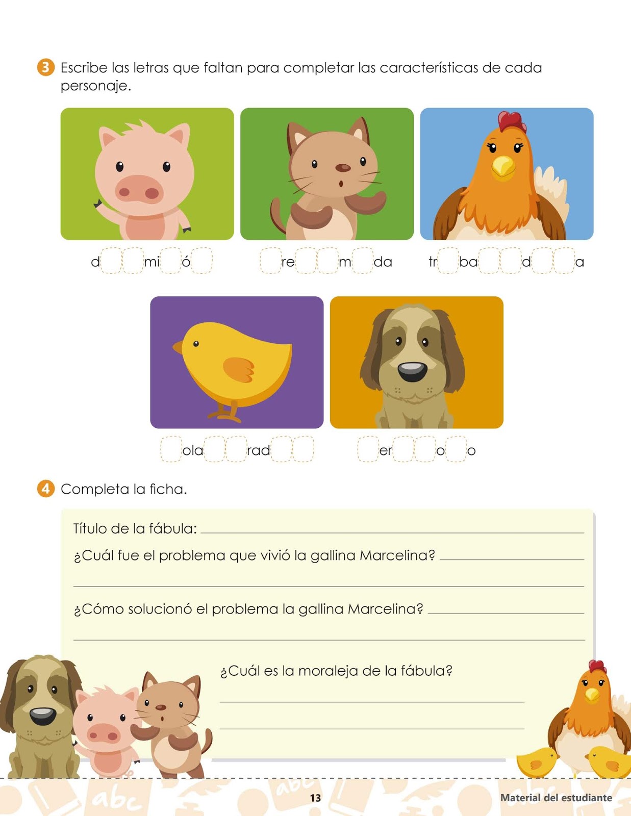 GUÍAS DE ACTIVIDADES SEGUNDO GRADO: LA FÁBULA 2