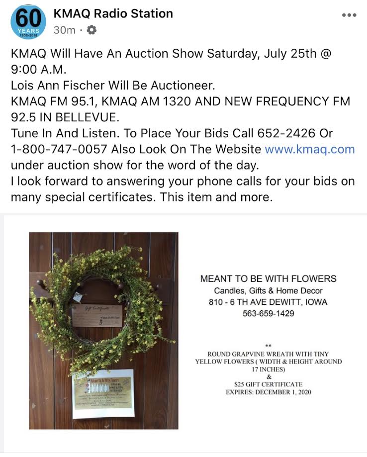KMAQ Auction: JULY AUCTION SHOW
