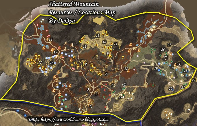 New World: Shattered Mountain Map
