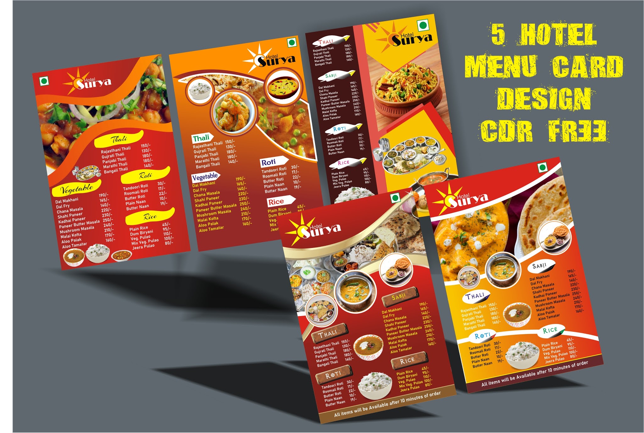 Creative hotel menu card design CDR FREE Menu Design Every restaurant ...