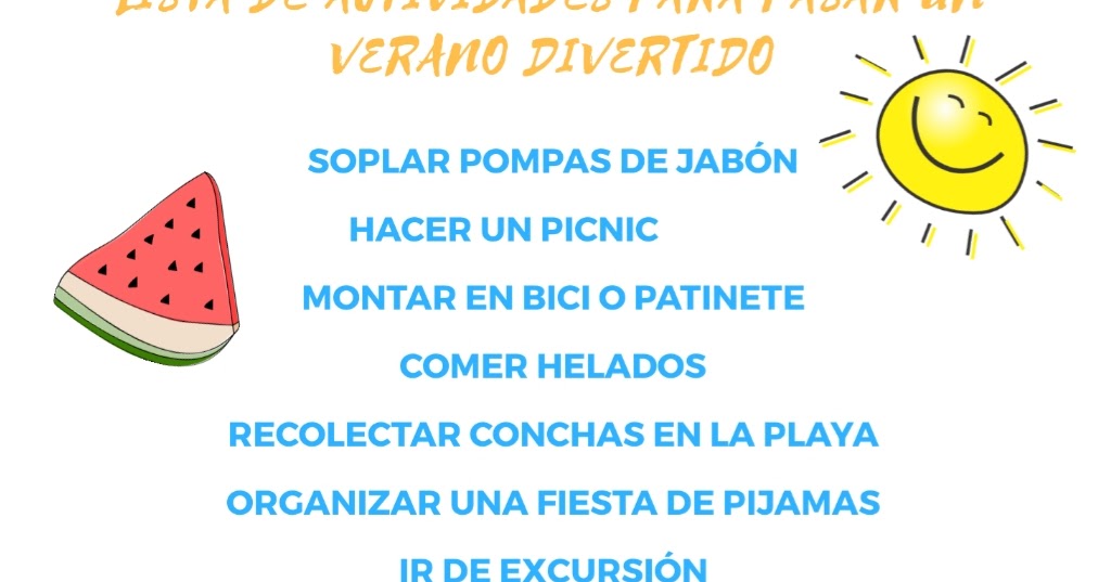 Deberes CEIP Fernando de Loaces: LISTA DE ACTIVIDADES PARA UN VERANO ...