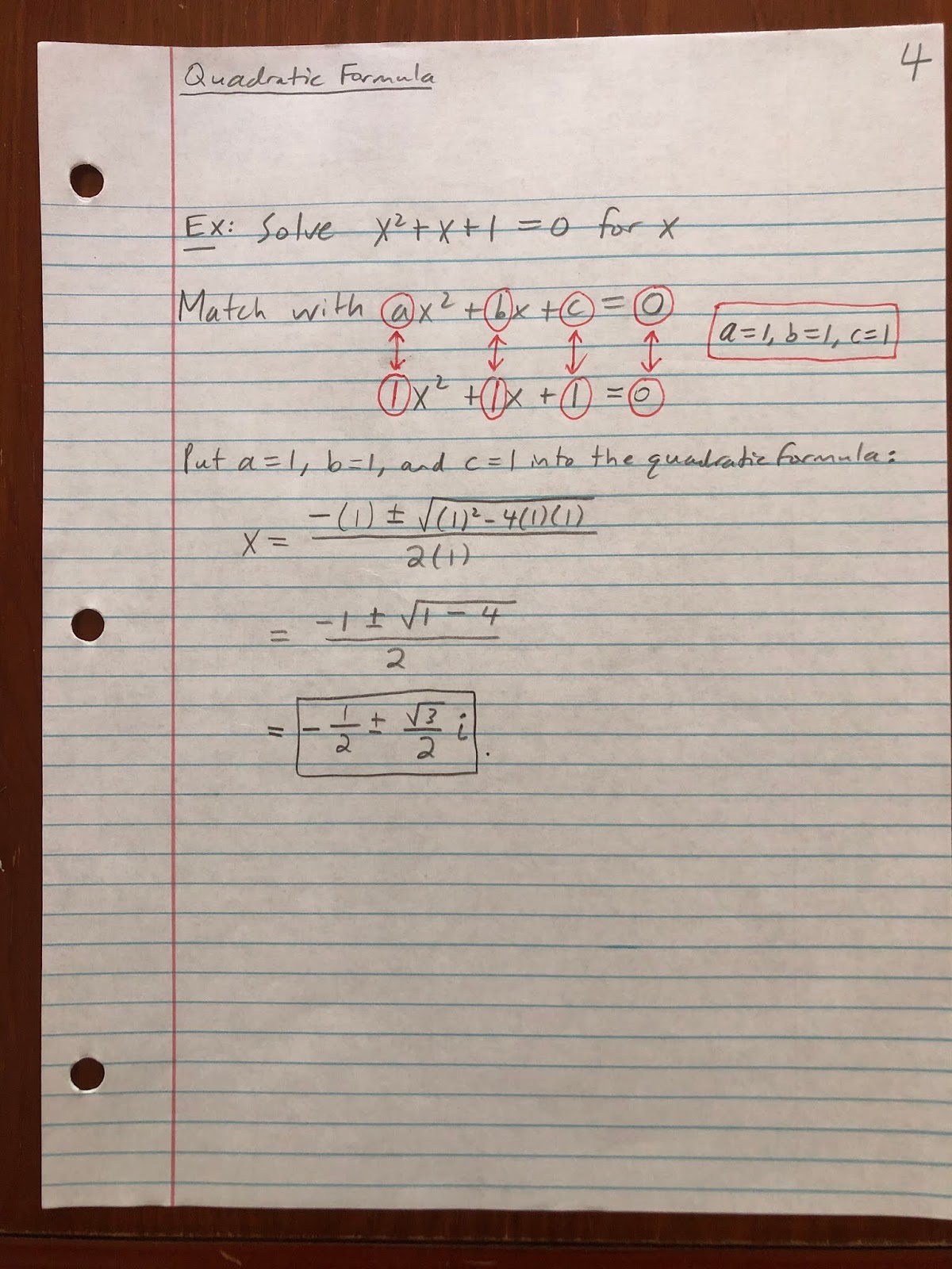 Professor Frank’s Math Blog: Quadratic Formula - Supplementary Notes