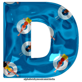 M. Michielin Alphabets: BLUE POOL FLOAT SEAMLESS ALPHABET AND ICONS PNG