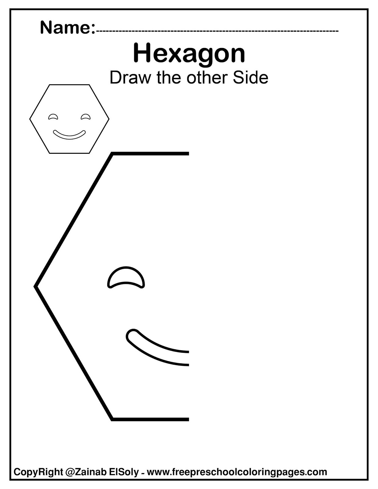 Set of Symmetry draw the other half of the picture (Shapes)