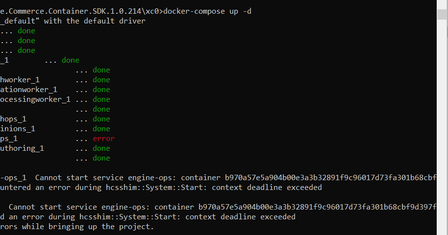 Fix for Service context deadline exceeded issue while docker-compose up for Sitecore 10