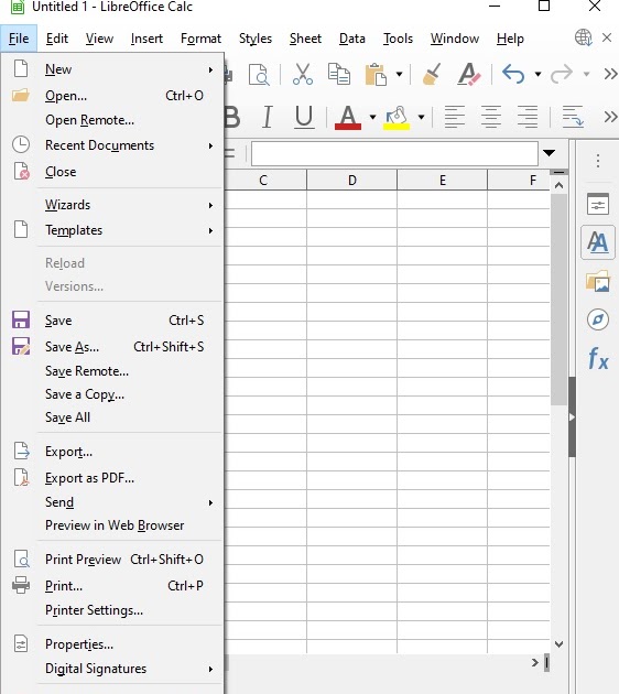 Basic File Operation In LibreOffice Calc Basic File Operation In LibreOffice Calc