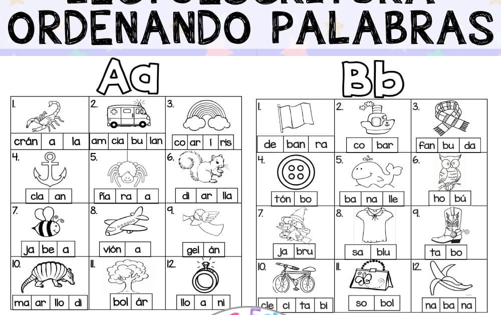 Hojas De Trabajo Para Poner Palabras En Orden Abc