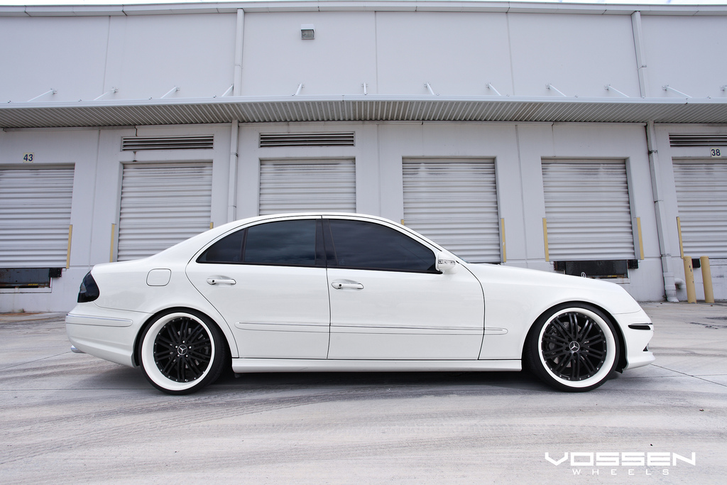 Mercedes-Benz E-Class W211 White on Vossen Wheels | BENZTUNING