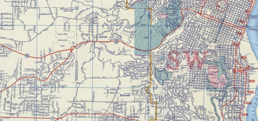 US Route 26 on the Sunset Highway from downtown Portland to US 101