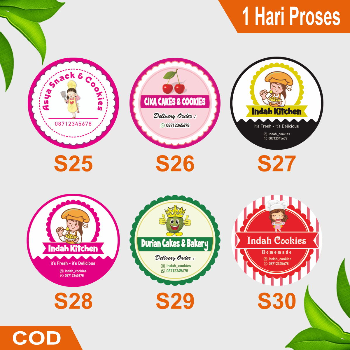 CETAK STIKER LABEL BULAT, LABEL NAMA, LABEL MAKANAN, TOPLES KEMASAN ...