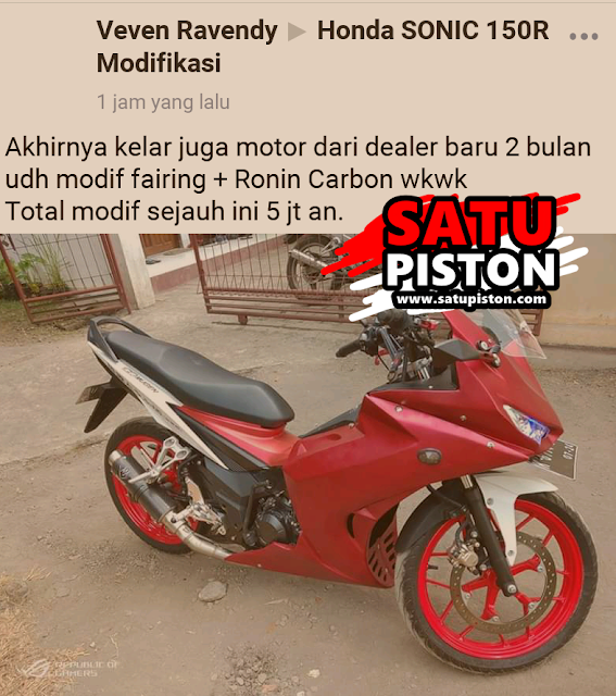 Honda Sonic 150R Modif Full Fairing - Satupiston.com | Blog Motor Indonesia