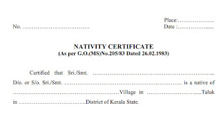 NATIVITY CERTIFICATE FORMAT DOWNLOAD FOR KERALA PSC