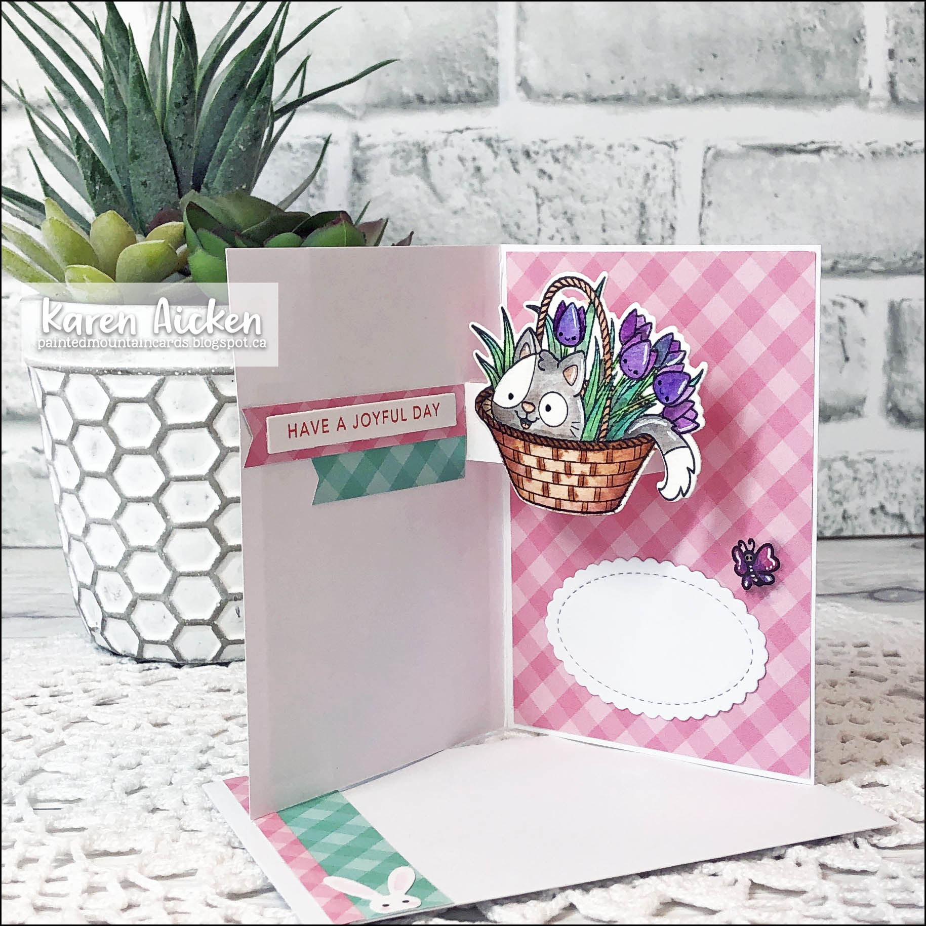 Painted Mountain Cards: Hello Spring Mini Pop Up Card