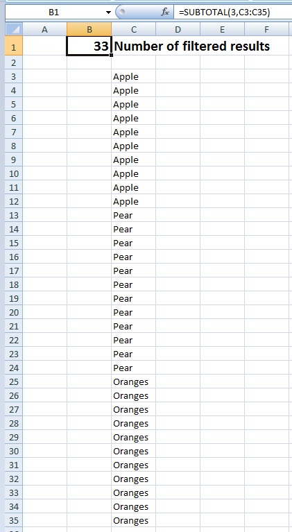 The Excel Evangelist: Calculating Filtered Values - The Subtotal