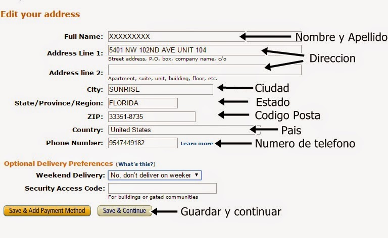 Como Agregar una Direccion de Envio en Amazon ~ ComprayExporta