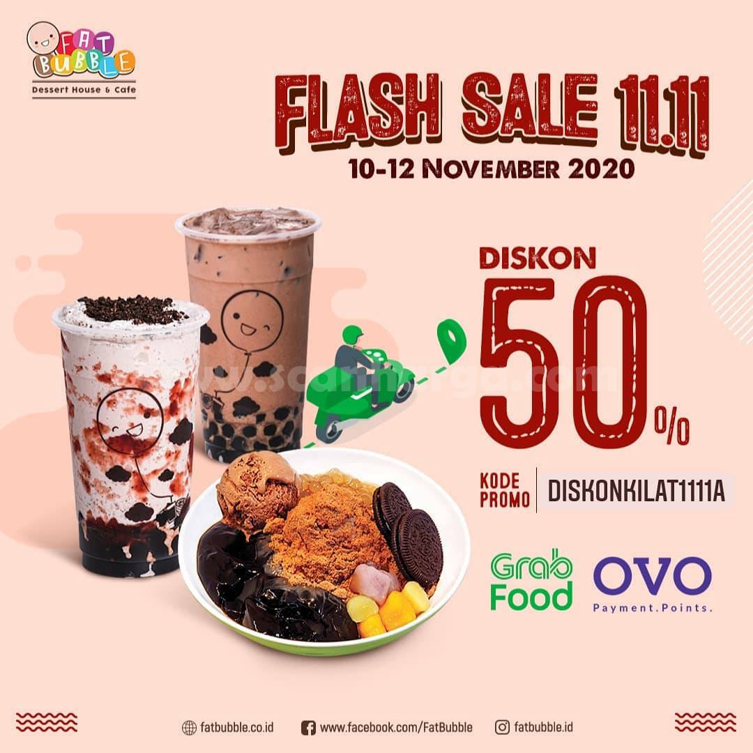 Fat Bubble Promo Flash Sale 11.11 Diskon 50% via GRABFOOD - scanharga