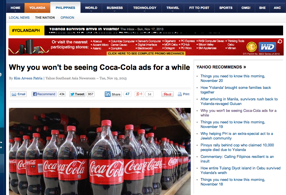 Brands, Advertising and Marketing in Manila: Branding and Good PR: Coca ...