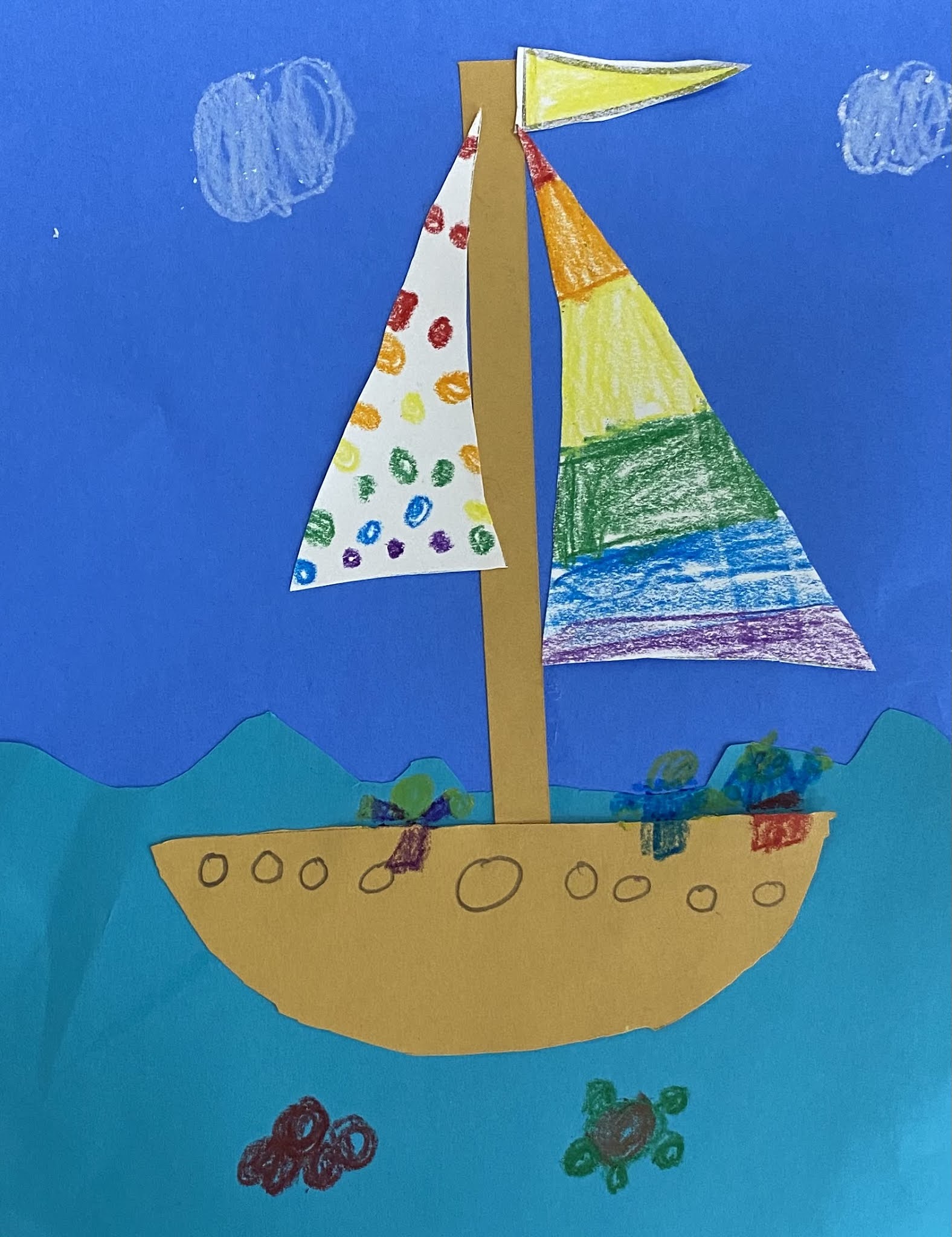 Mrs. Harris' art room: Kindergarten Sailboat art lesson