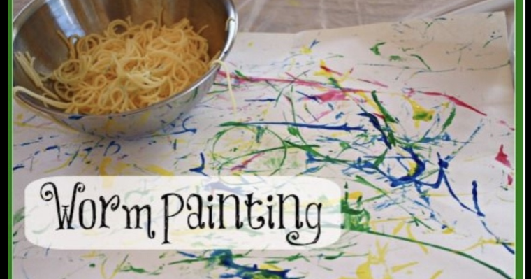 Nursery: Superworm Spaghetti Painting