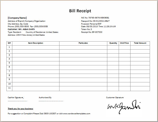 Formal Bill - Invoice Template