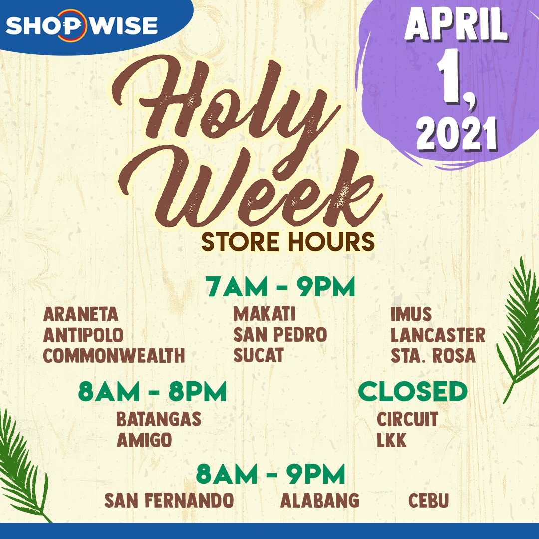 Manila Shopper: Supermarkets & Drugstores' Operating Hours during Holy ...