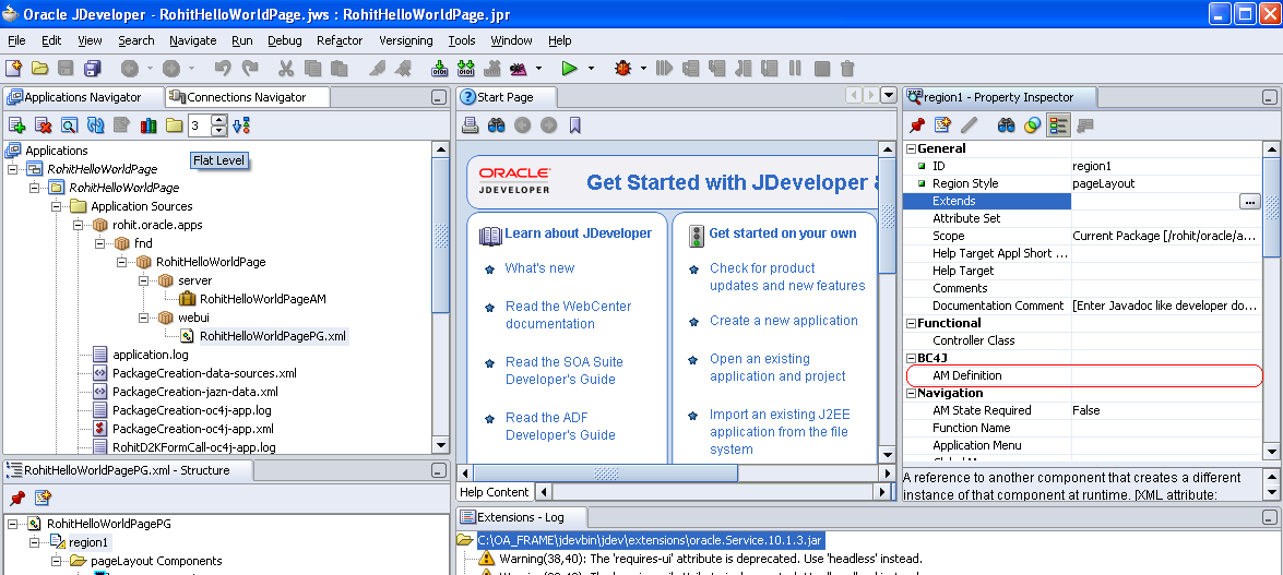 Oracle Application S Blog Part2 Creating A Simple Hello World Page In Oaf