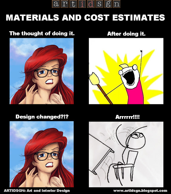 ArtiDSGN: Materials and Cost Estimate Meme