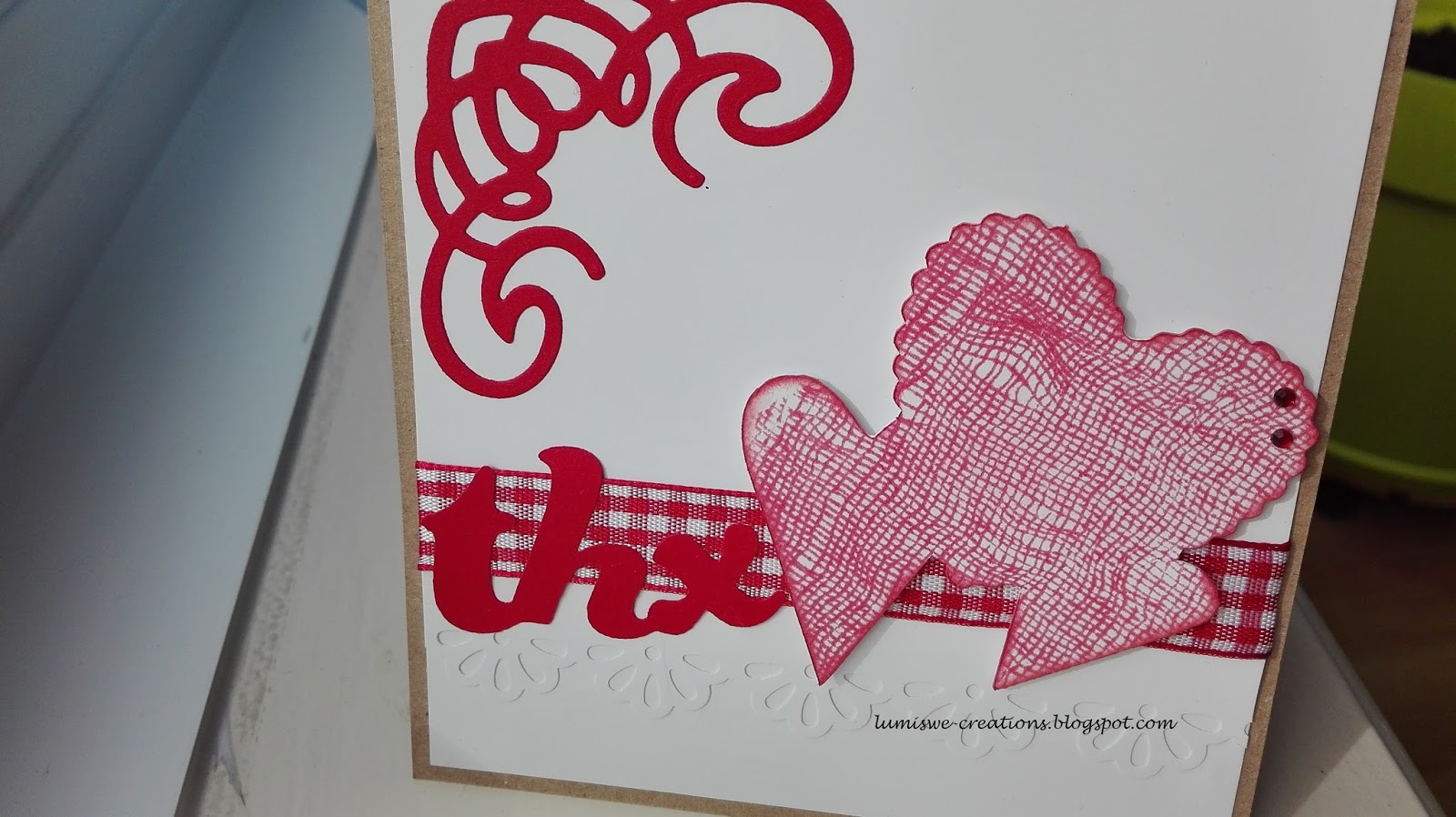 lumiswe-creations: Red & white handmade greeeting card